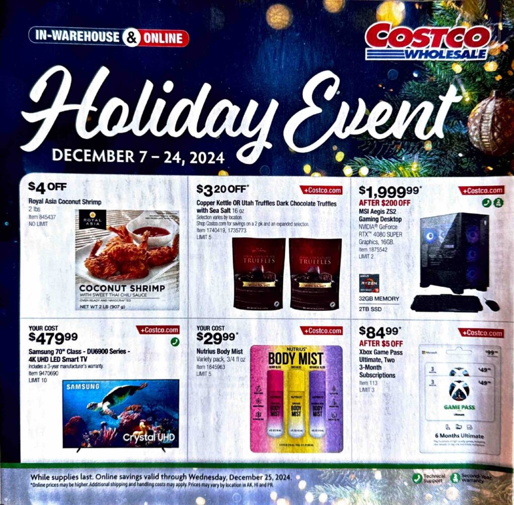 Costco’s Yearly Holiday Event: Exclusive Deals from December 7-24 You ...